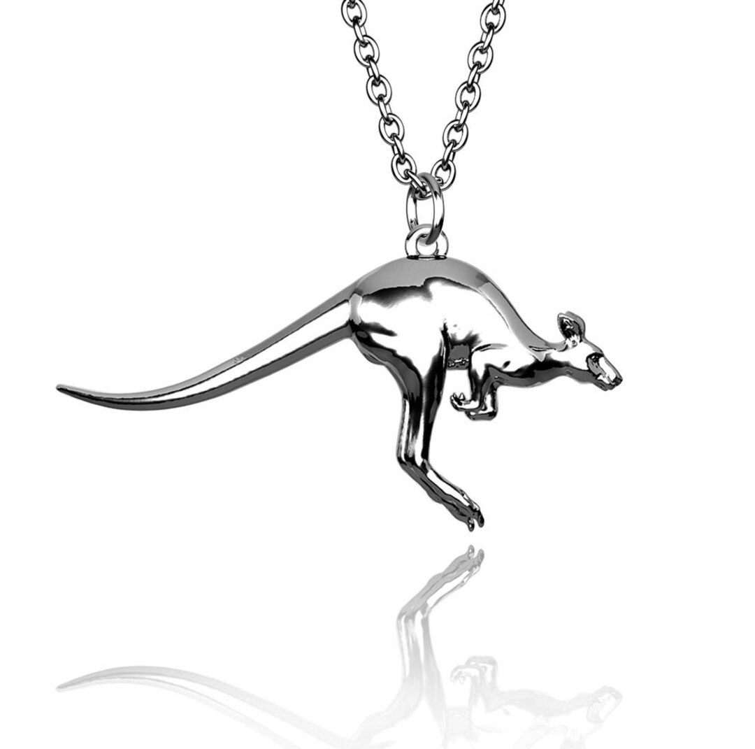 Kangaroo Pendant in Hallmarked Solid Sterling Silver and Chain. Luxury ...