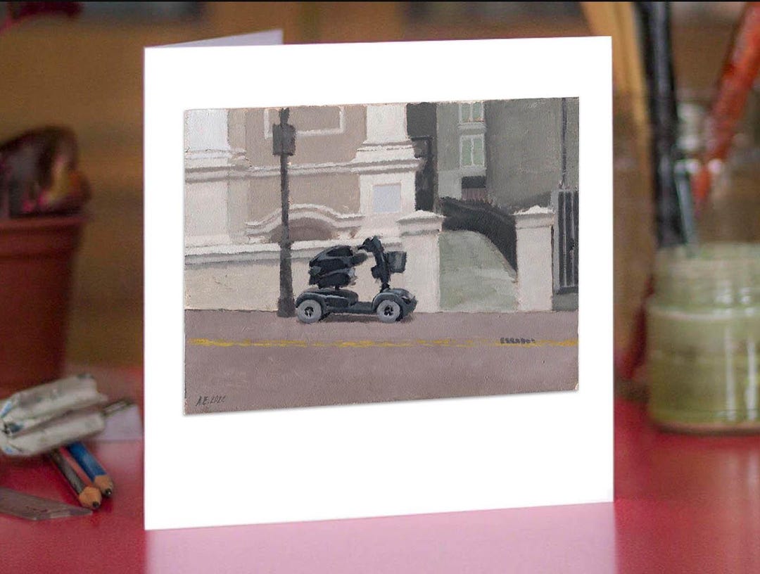 Folkestone Wetherspoons Mobility Scooter Greeting Card - Beautiful Art ...