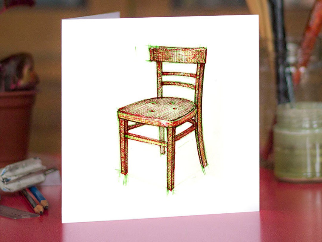 Chair Greeting Card Beautifully Drawn Print Quality Card Stock. FREE P ...