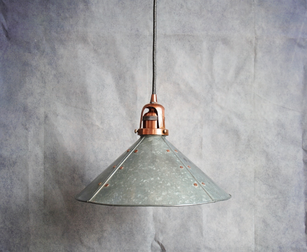 Handmade Industrial Vintage Rustic Lampshade, Retro Old Style Factory ...
