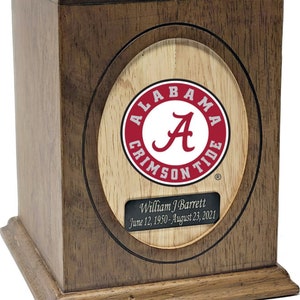 University of Alabama Crimson Tide Wooden Cremation Urn - Etsy
