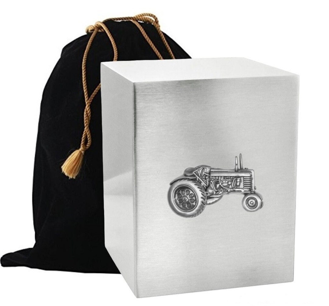Silver Cremation Urn Box With Applique - Metal Cremation Urn for Adult ...
