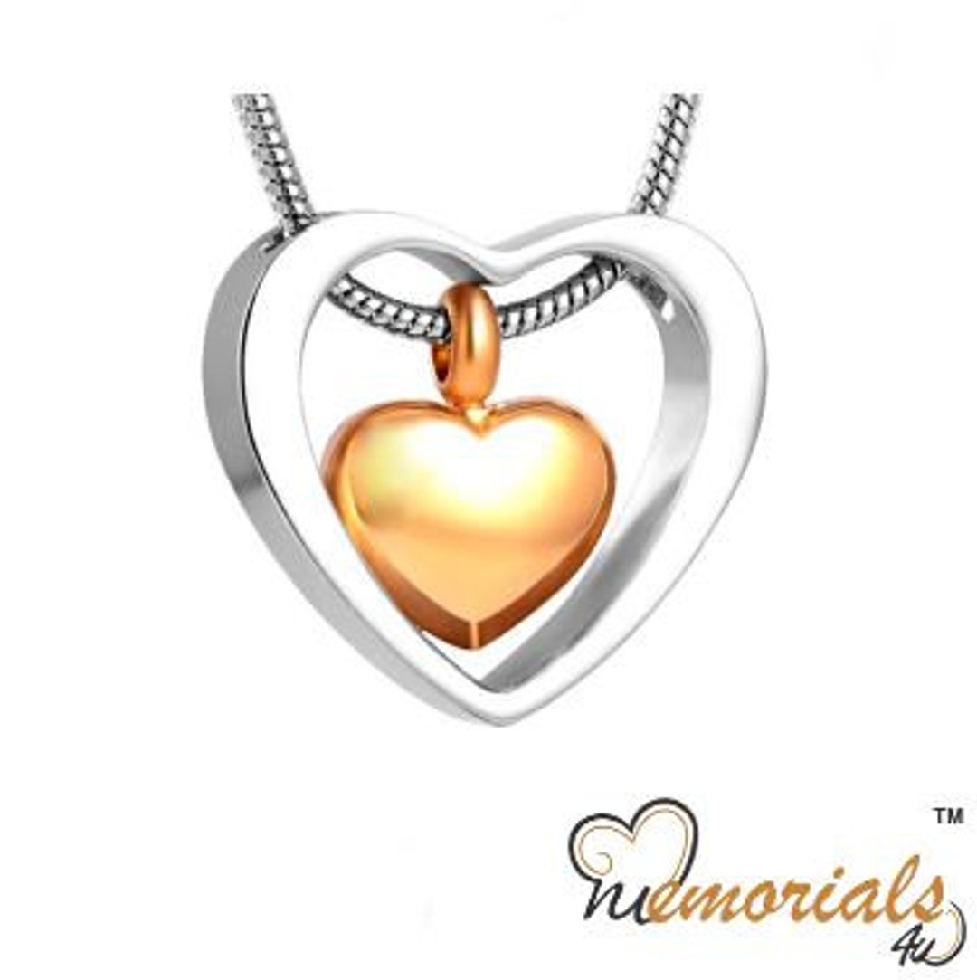 Floating Heart Cremation Keepsake Pendant - Etsy
