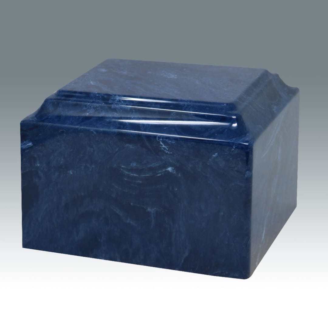 Prussia Blue Cultured Marble Cremation Urn - Etsy