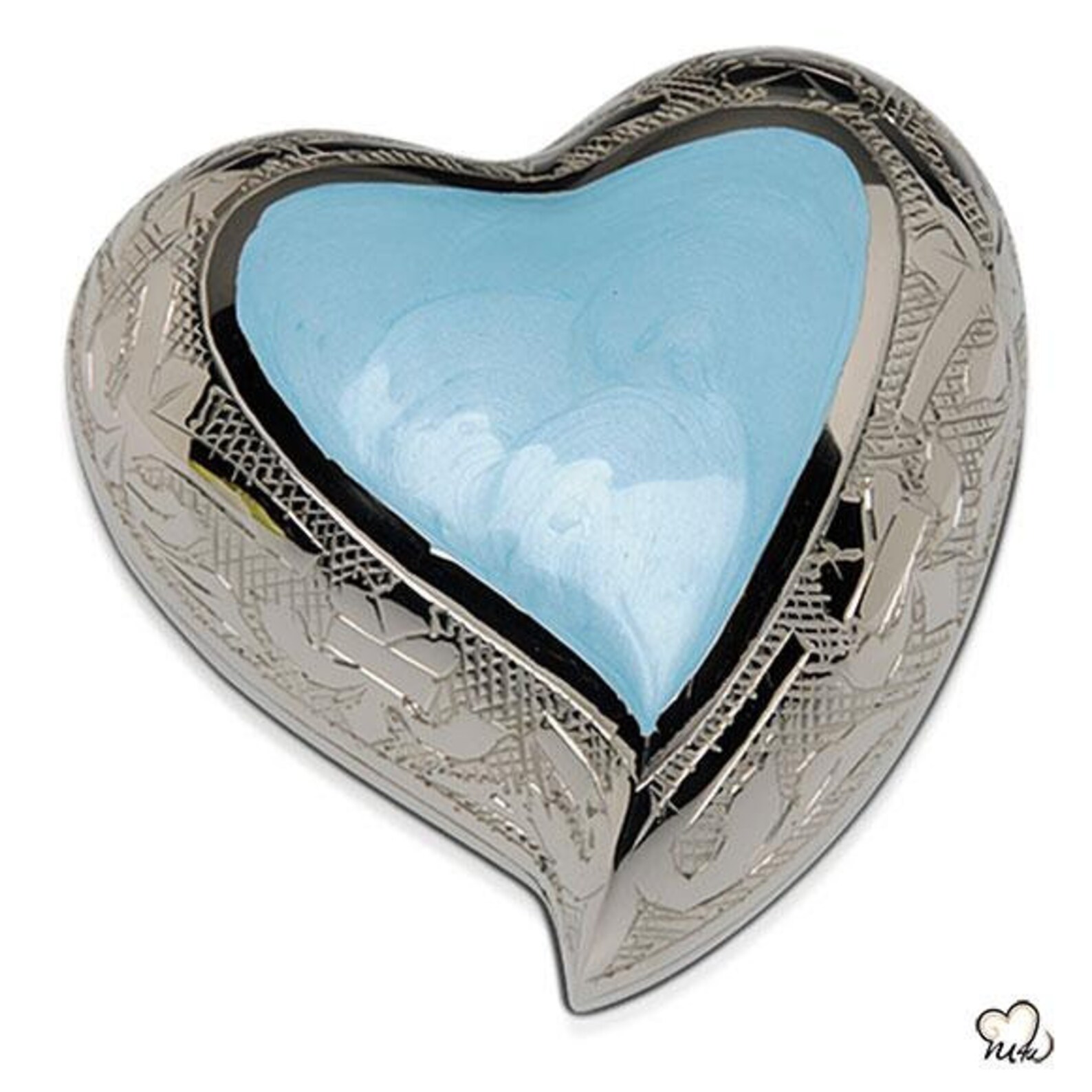 Baby Blue Finest Brass Cremation Keepsake Heart With Display Stand - Etsy