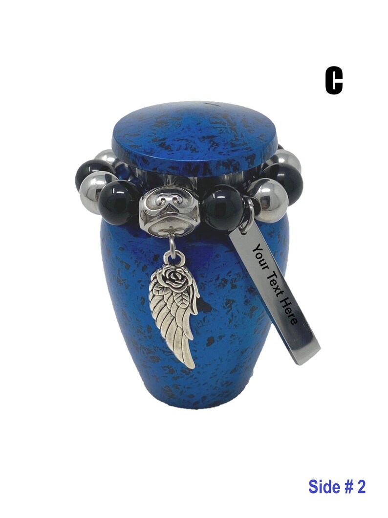 Personalized Dark Blue Miniature Keepsake Urn With Optional Engraved ...