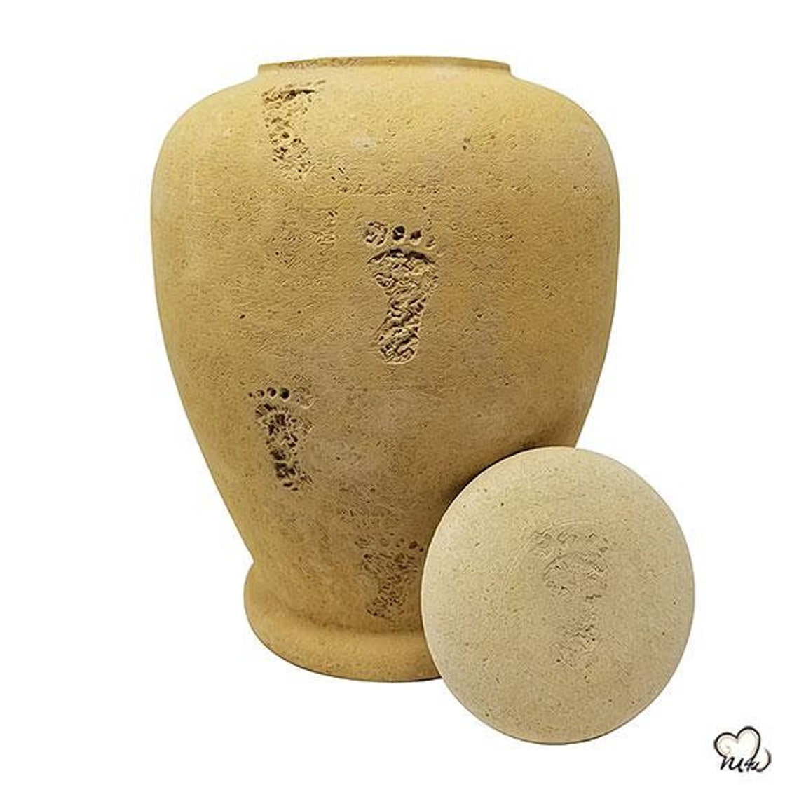 Beige Footprint Biodegradable Sand Urn | Etsy