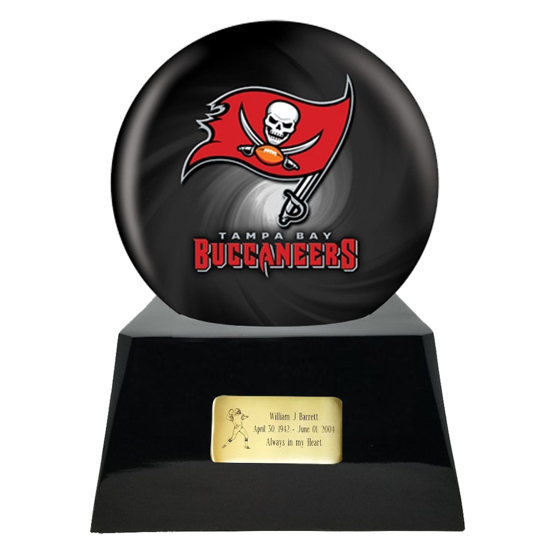 Football Cremation Urn With Optional Tampa Bay Buccaneers Ball Decor ...