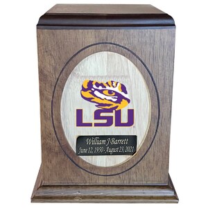 LSU Football Wooden Cremation Urn - Etsy