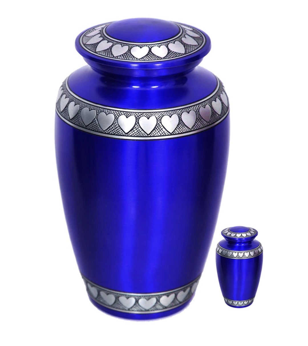 Royal Blue Heart Cremation Urn for Ashes - Etsy