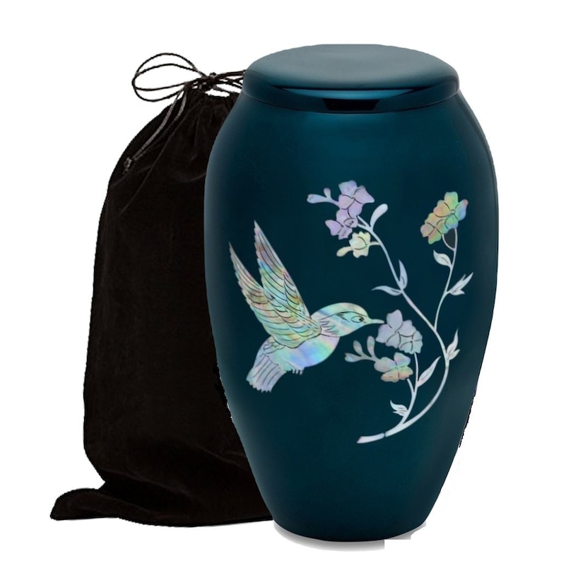 Adult Mother of Pearl Hummingbird Urn for Human Ashes With - Etsy