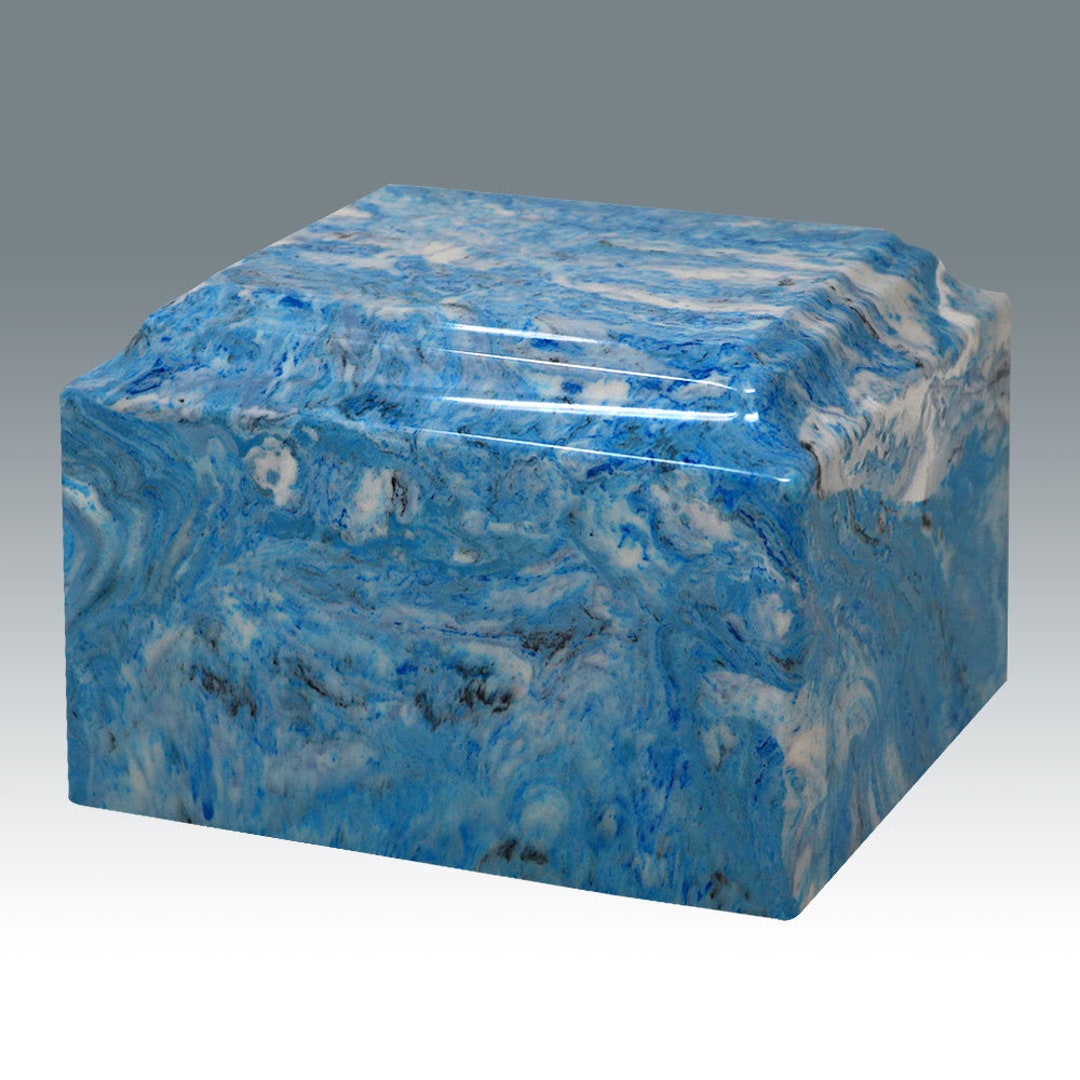 Sky Blue Cultured Marble Cremation Urn - Etsy