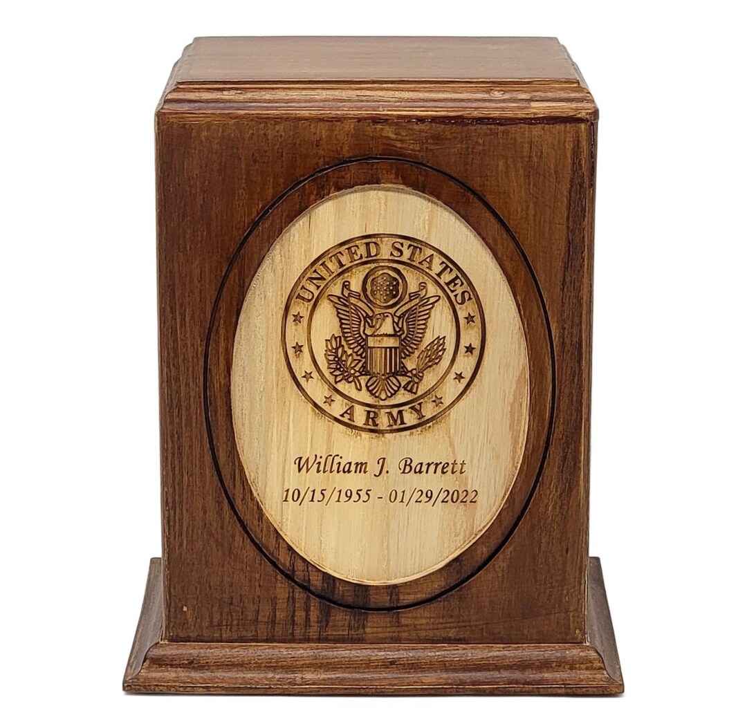 Army Hard Wood Custom Wood Urn for Cremated Remains - Etsy