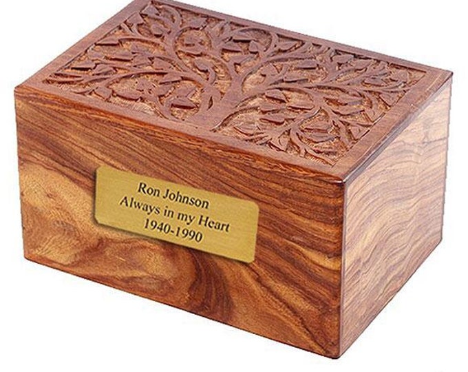 Solid Rosewood Cremation Urn Real Tree Design - Etsy