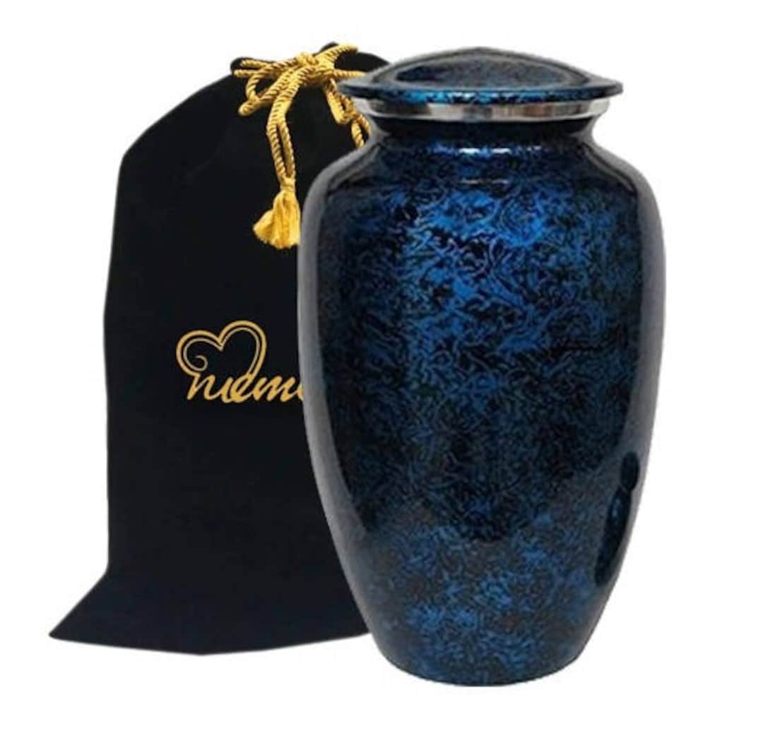 Dark Blue Cremation Urn for Human Ashes - Etsy