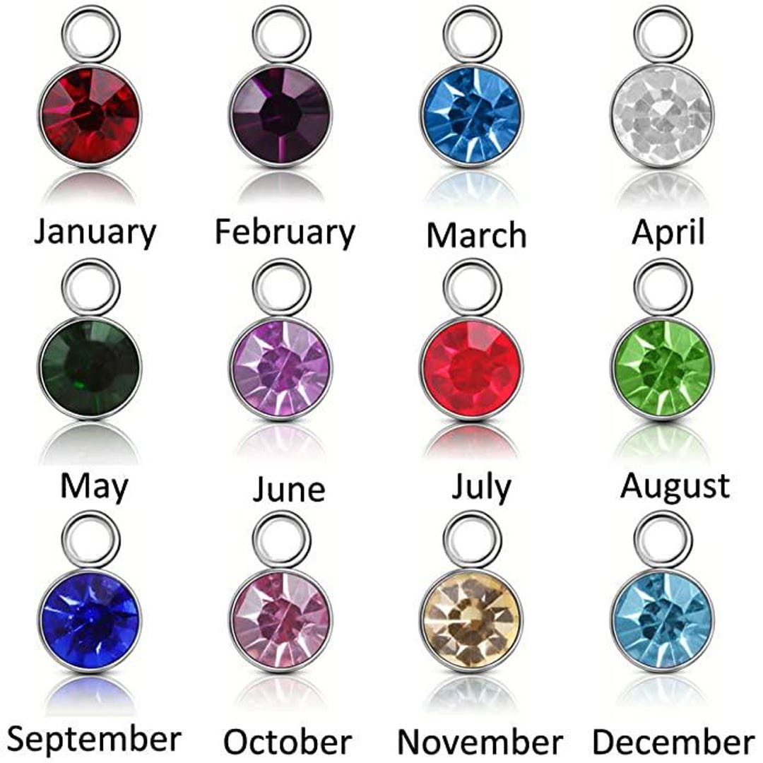 Necklace/ Pendant/ Jewelry Add-ons - Birth Stone or Metal Name Initials ...