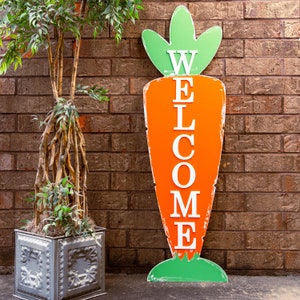 4.75 Ft. Tall* Hand-painted Carrot Porch Sign* Welcome* Custom* Indoor ...