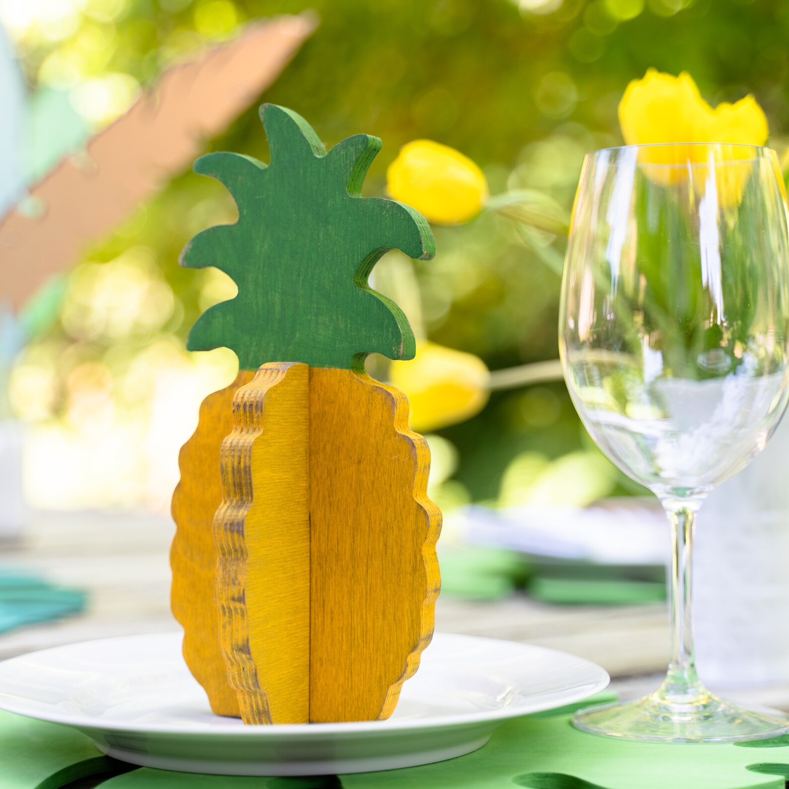 Slotted Pineapple Decor Set of 3 Table Decor Unfinished - Etsy