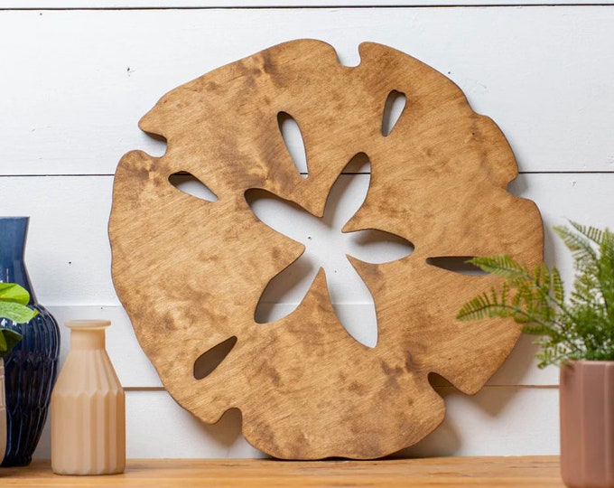 12in. Stained Sand Dollar* Nautical Decor* Beach Wall Hanging Wooden ...