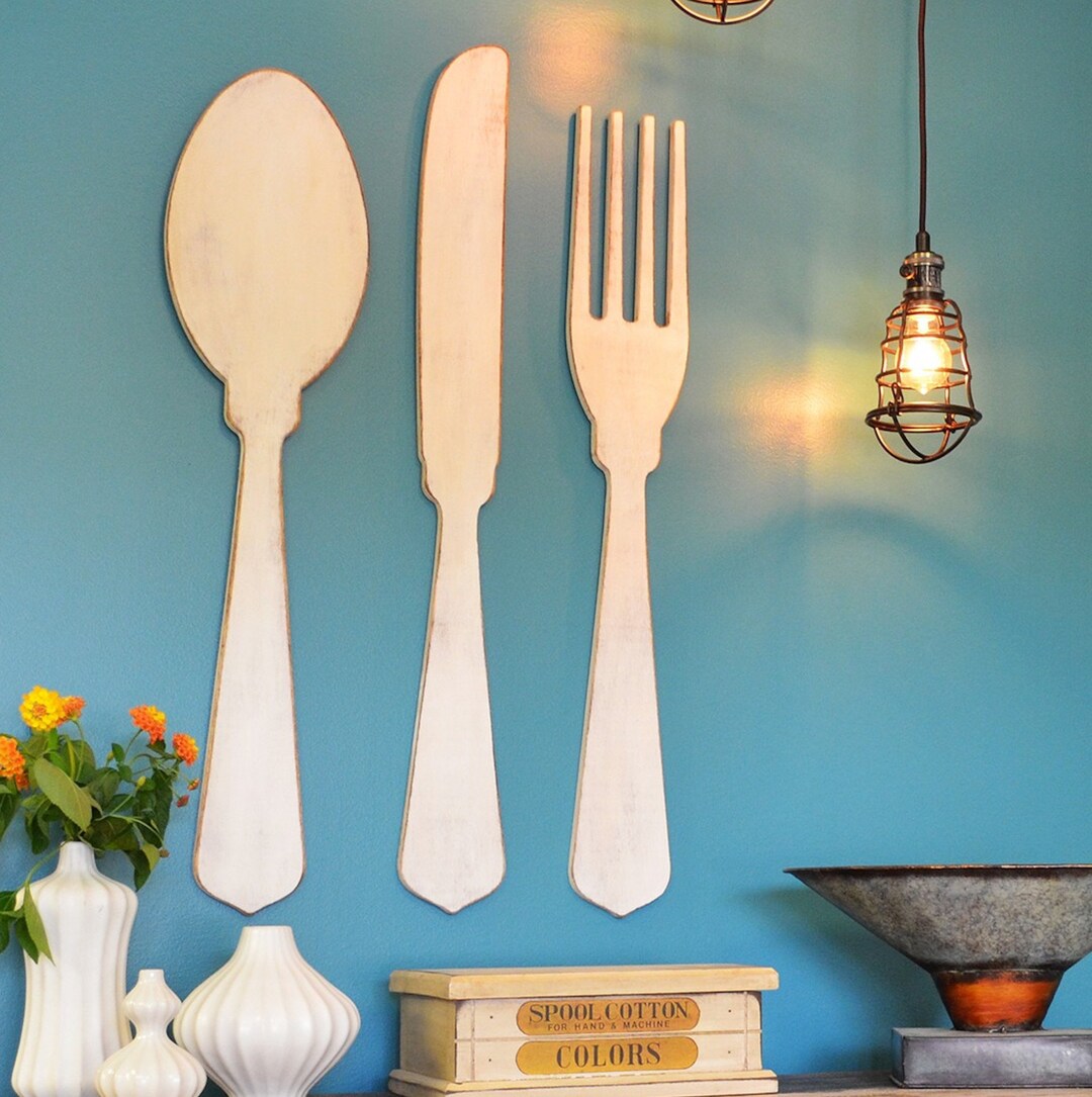 Silverware* Unfinished* Kitchen* Dining* Fork* Knife* Spoon* Art ...