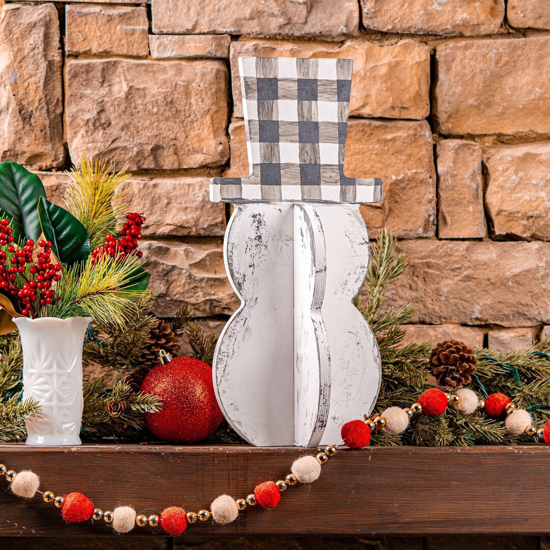 17 In. Standing Slotted Snowman* Unfinished* Craft* Porch or Mantel ...
