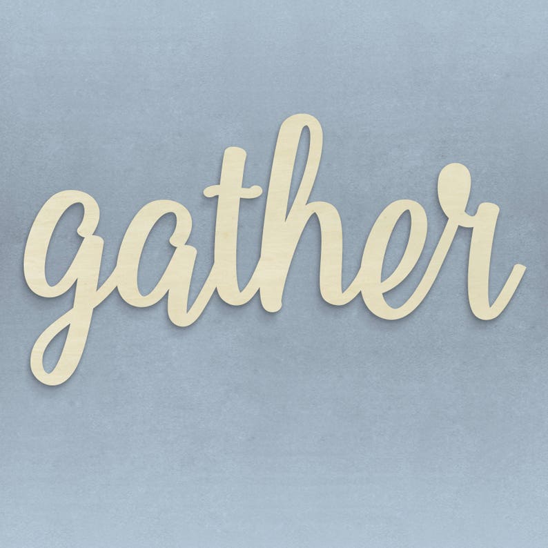 Gather Words Huge Cursive Wood Holidays Sign Decor | Etsy