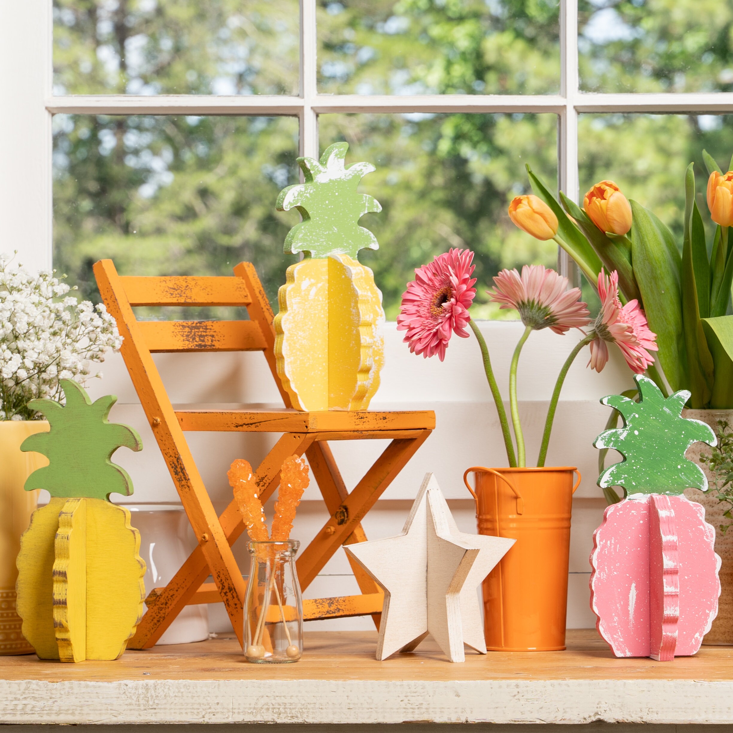 Slotted Pineapple Decor* Set of 3* Table Decor* Unfinished* DIY* Wood ...