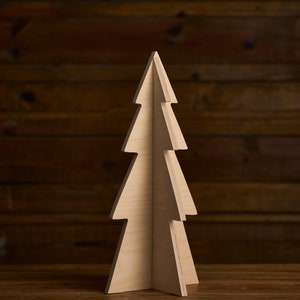 17 In. Standing Slotted Tree* Unfinished* Porch or Mantel Decor* Winter ...