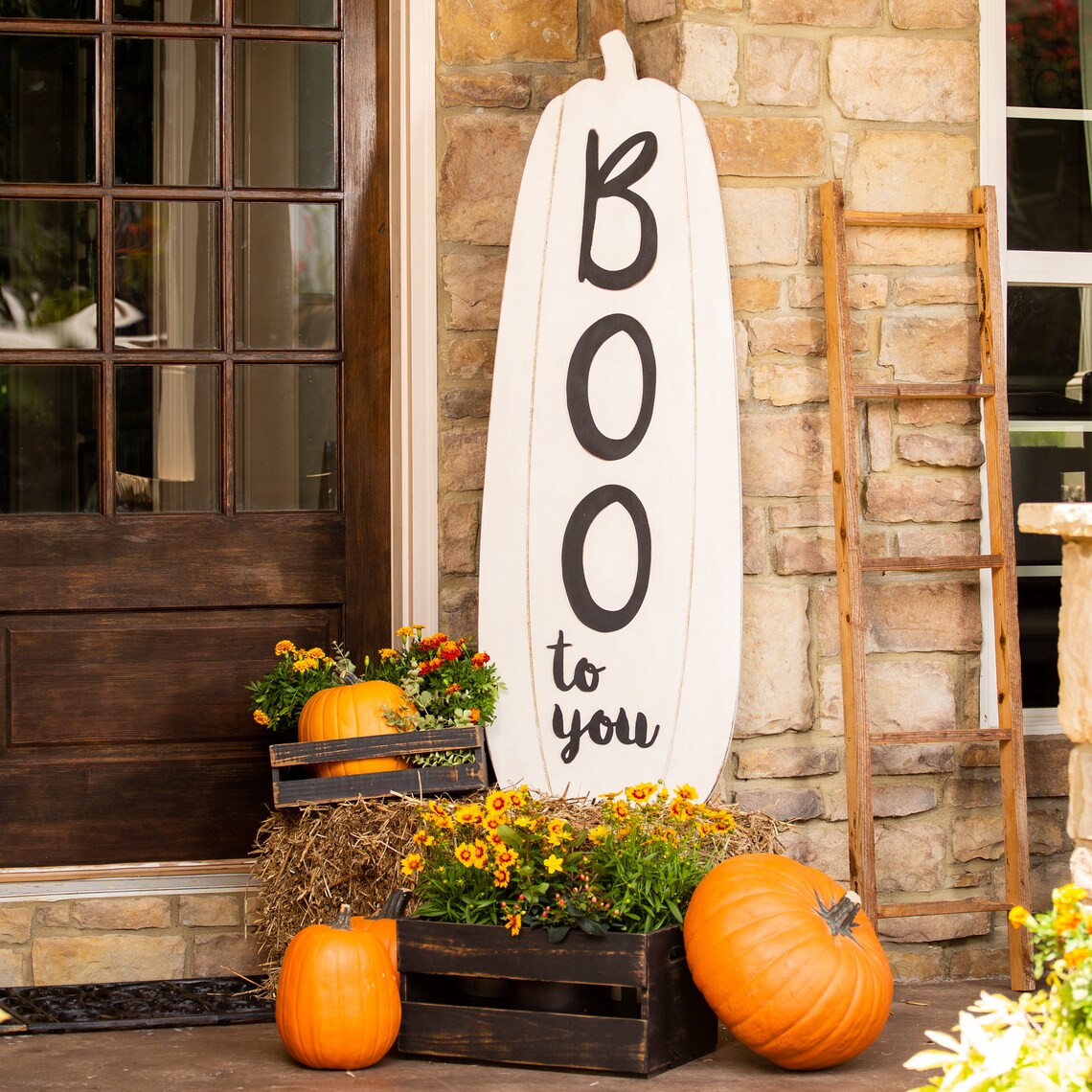 Fall DIY Pumpkin Front Door Sign 57 Tall Unfinished Wood | Etsy