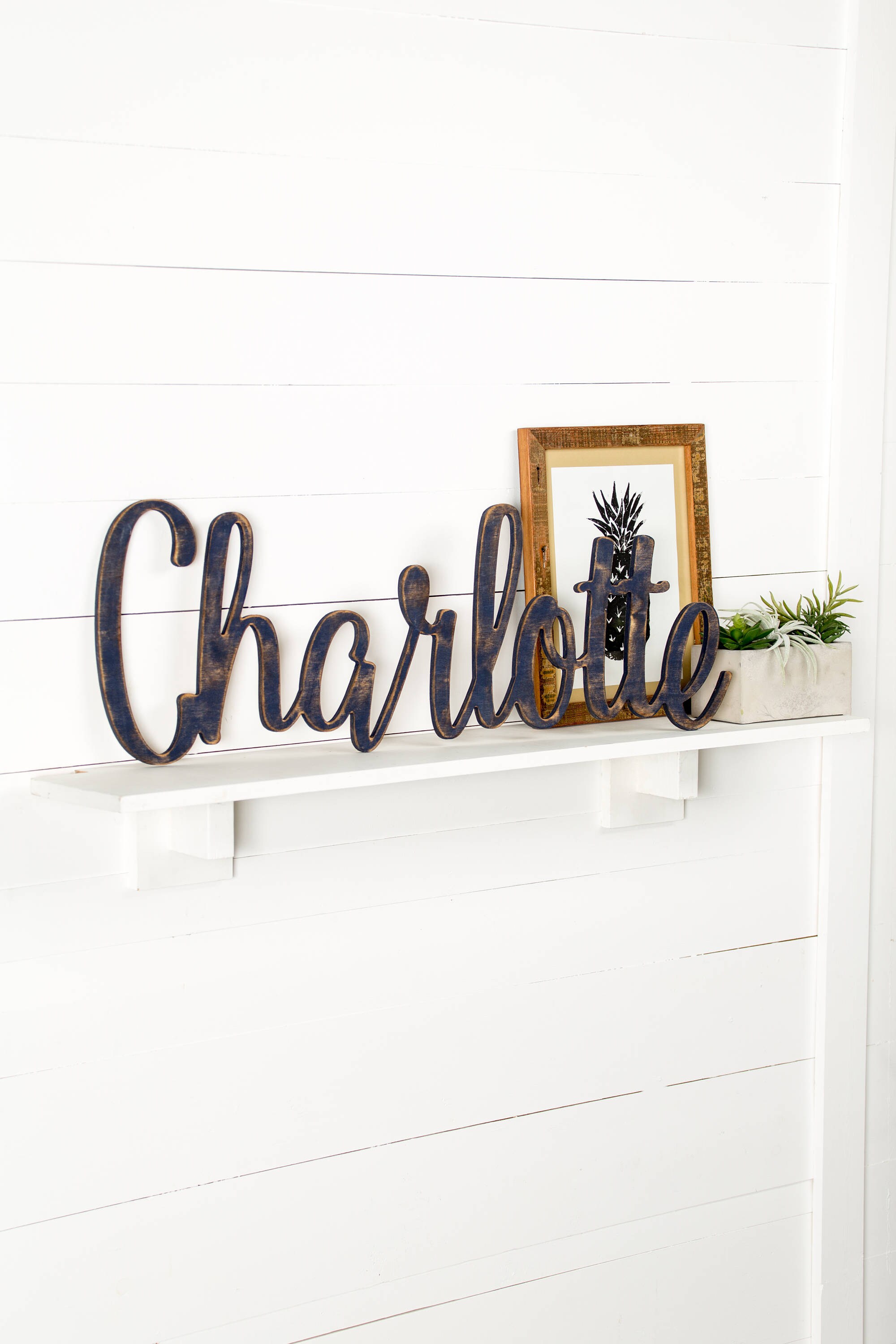 Custom Huge Names Words Cursive Wood Holidays Sign | Etsy