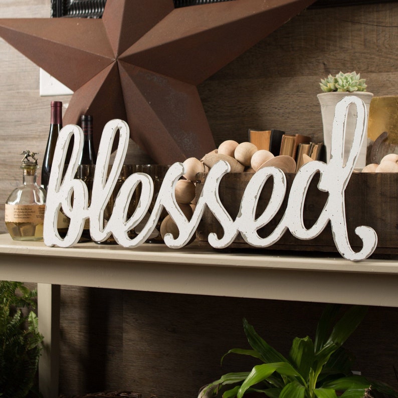 Cursive Blessed (18" to 34") Decor* Decorative Word* Unfinished* Plywood* Craft - Etsy