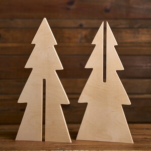 17 In. Standing Slotted Tree* Unfinished* Porch or Mantel Decor* Winter ...