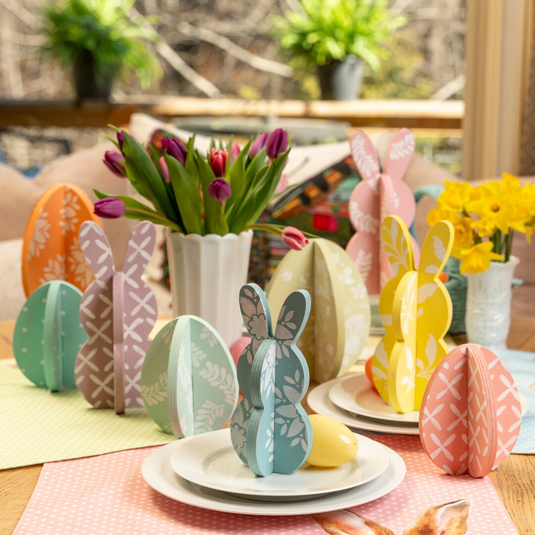 Slotted Easter Decor* Spring* Table Decor* Unfinished* DIY* Wood* Egg ...