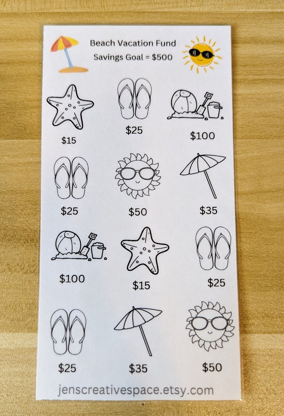 A6 Laminated - Beach Vacation Savings Challenge - Etsy