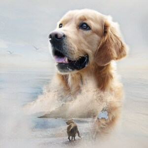 Custom dog portrait custom Pet portrait double exposure pet | Etsy