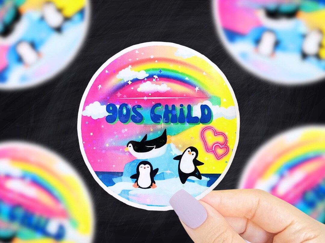 90s Child Holographic Sticker, Lisa Frank Style Sticker, 90s Girl ...