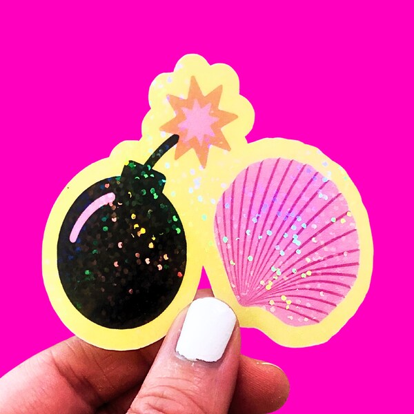 Glitter Sticker - Etsy