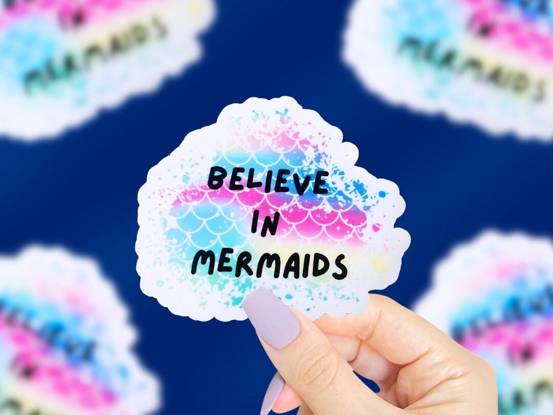 Believe in Mermaids Sticker, Cute Stickers, Mermaid Stickers, Marine ...
