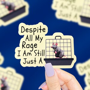 Rat in A Cage Sticker, Pun Stickers, 90s Stickers, Funny Stickers ...