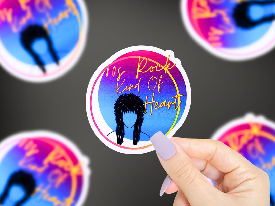 80s Rock Kind of Heart Sticker, 80s Stickers, 80s Nostalgia, Retro ...