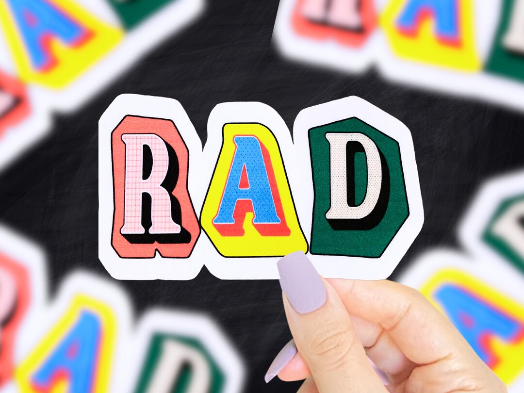 RAD Sticker, 80s Stickers, Retro Style, Retro Stickers, 90s Stickers ...