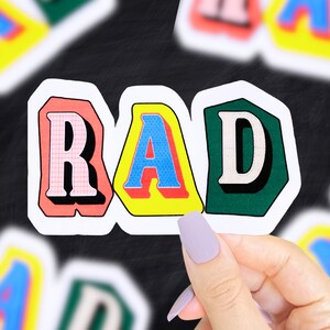 RAD Sticker, 80s Stickers, Retro Style, Retro Stickers, 90s Stickers ...