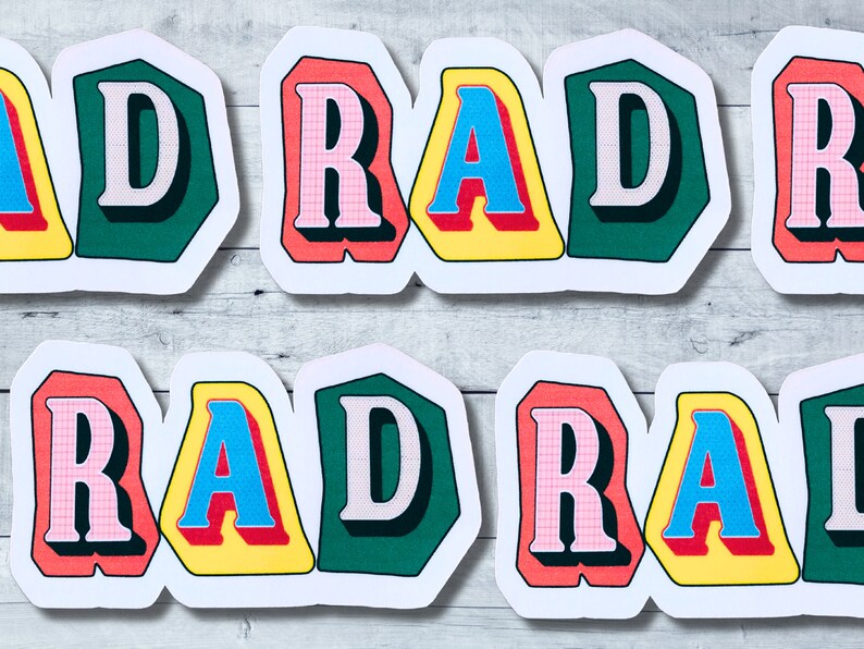 RAD Sticker, 80s Stickers, Retro Style, Retro Stickers, 90s Stickers ...