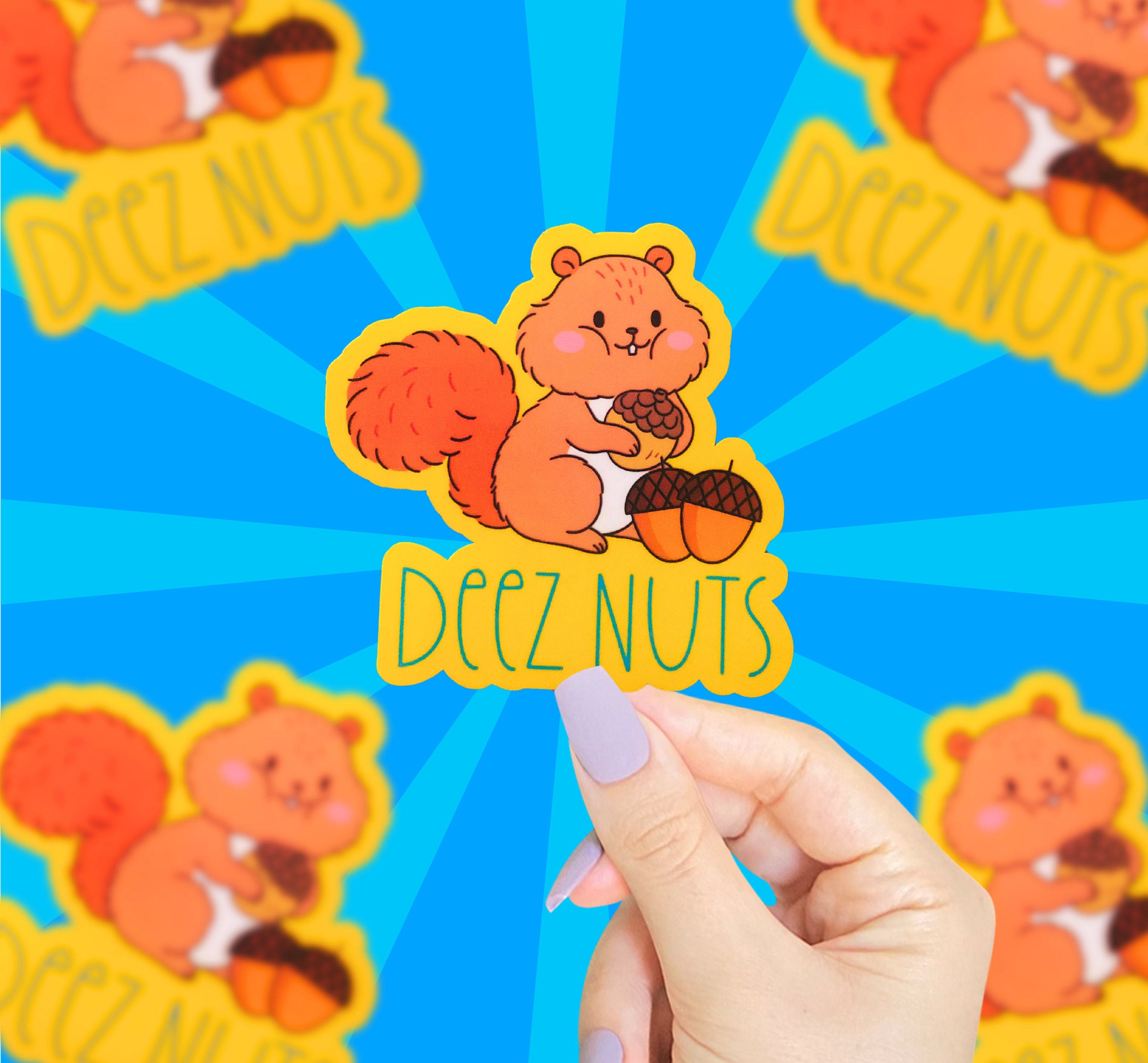 Deez Nuts Squirrel Sticker Fall Sticker Squirrel Acorn - Etsy