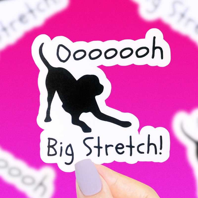 Dog Stretching Sticker - Etsy