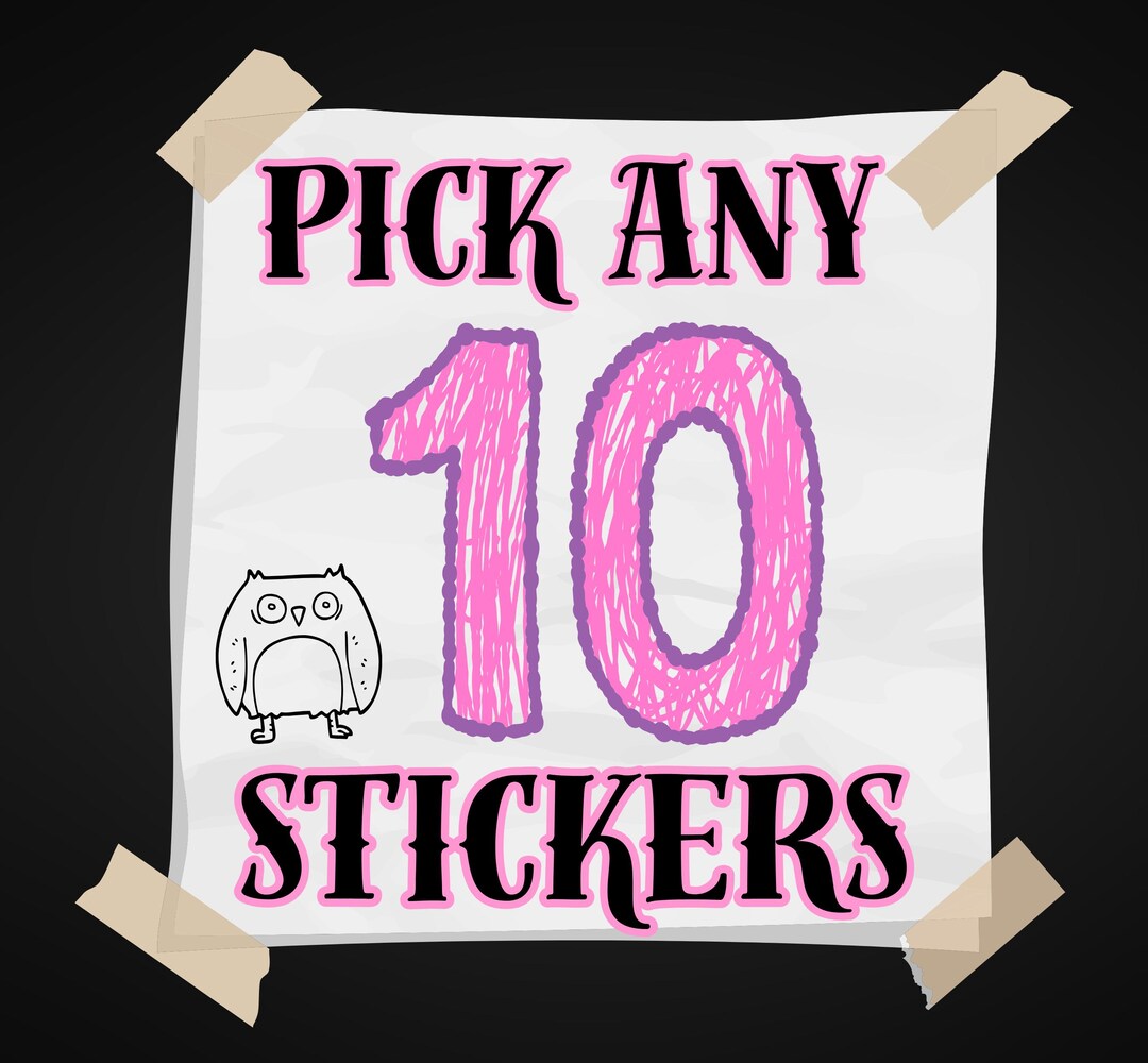 Pick Any 10 Stickers, Sticker Pack, Sticker Bundle, Assorted Stickers ...