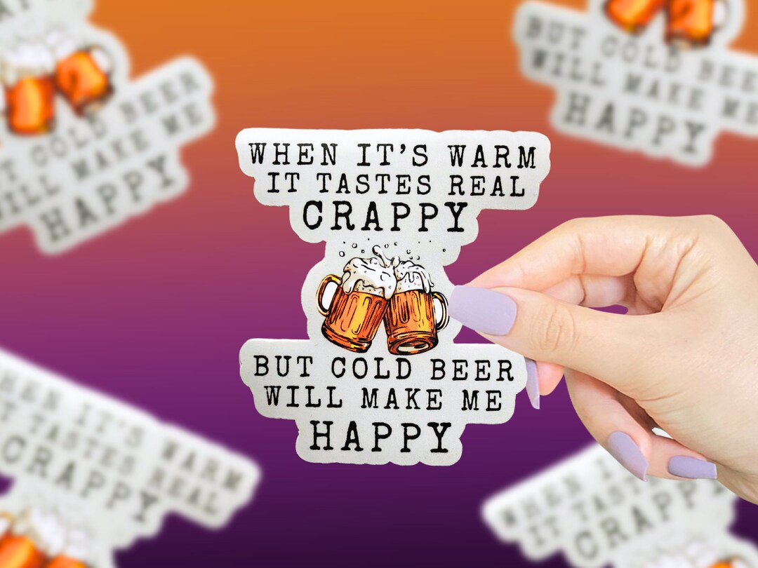 Cold Beer Sticker, Funny Saying Sticker, Garage Decor, Fathers Day Gift ...