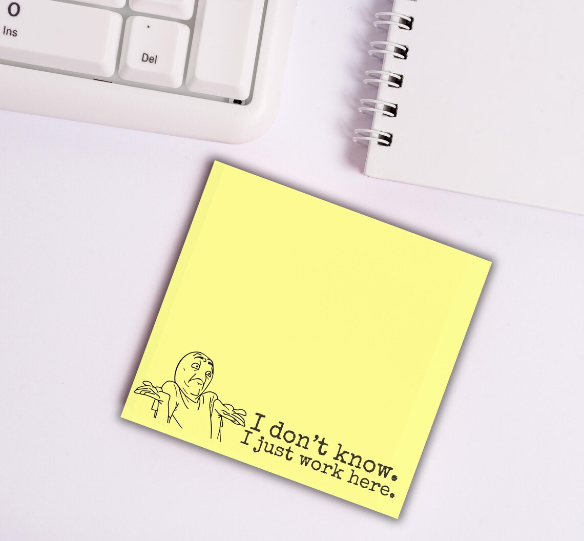 I Just Work Here Sticky Notes, Funny Sticky Notes, Funny Stationery ...