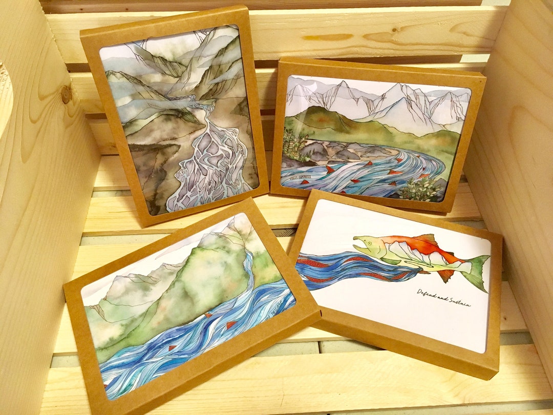 Salmon and Rivers Greeting Cards Packs - Etsy