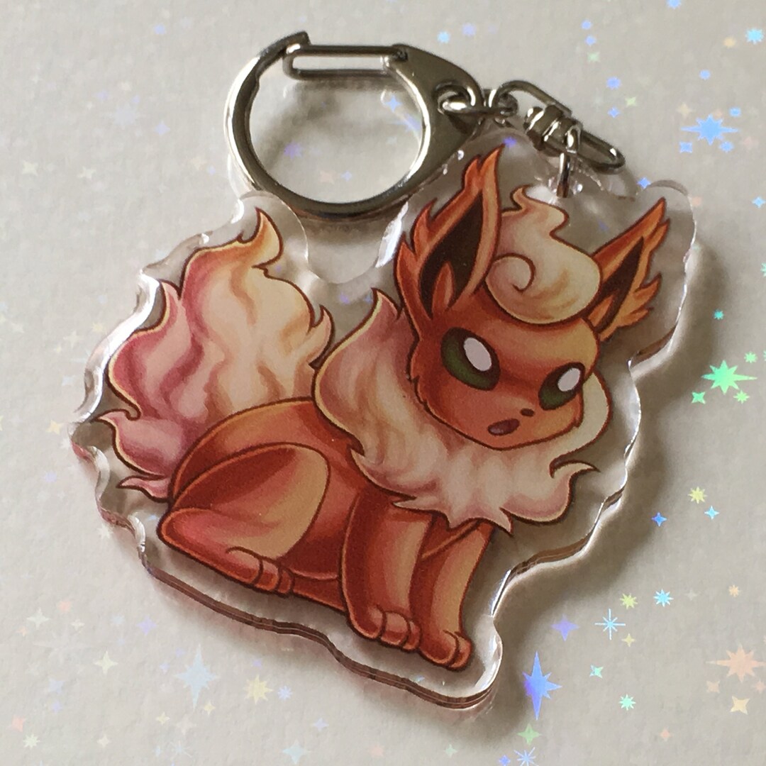 Pokemon Flareon Eeveelution Shiny Double-sided Keychain - Etsy